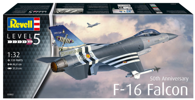 REVELL F-16 Falcon 50th Anniversary 1:32 - 03802 – RC Garage Hobby Shop
