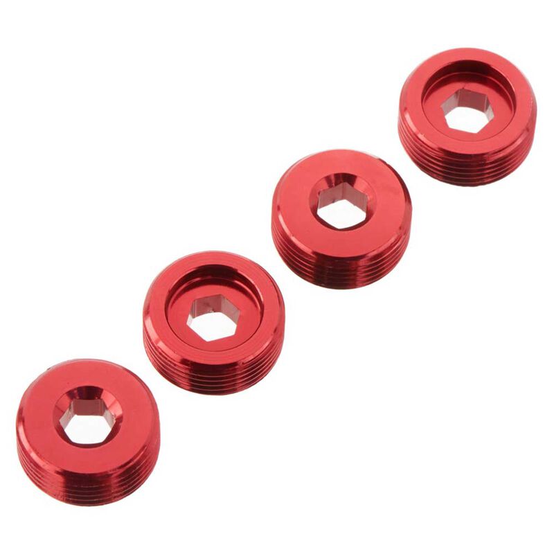 ARRMA Front Pivot Ball Hub Nut Retainers Red Aluminium 4pcs AR330196 ...
