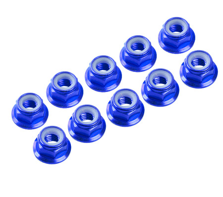RCT 4mm Serrated Flanged Nyloc Wheel Nut Blue 10pcs - RCTLN01017H – RC ...