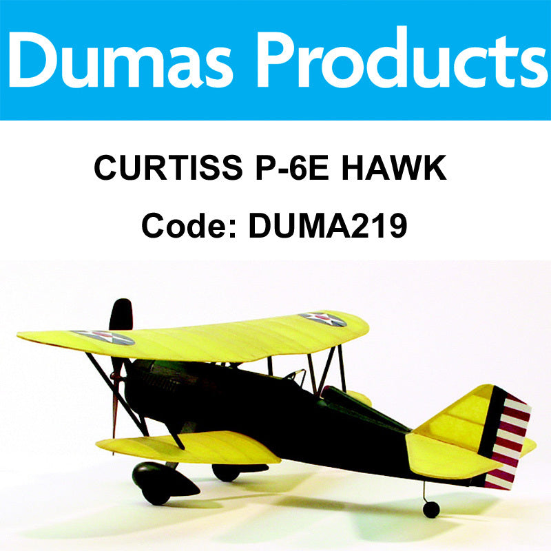 DUMAS Curtiss P-6E Hawk Rubber Band Plane Walnut Scale 17.5in Wingspan ...